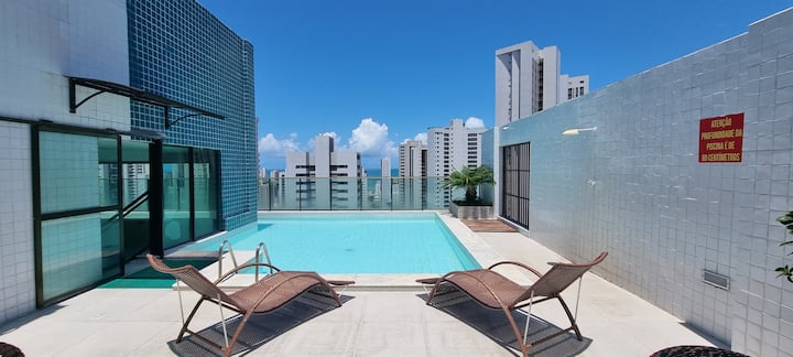 Flat Ed. Golden View - Boa Viagem - Com Piscina - Recife