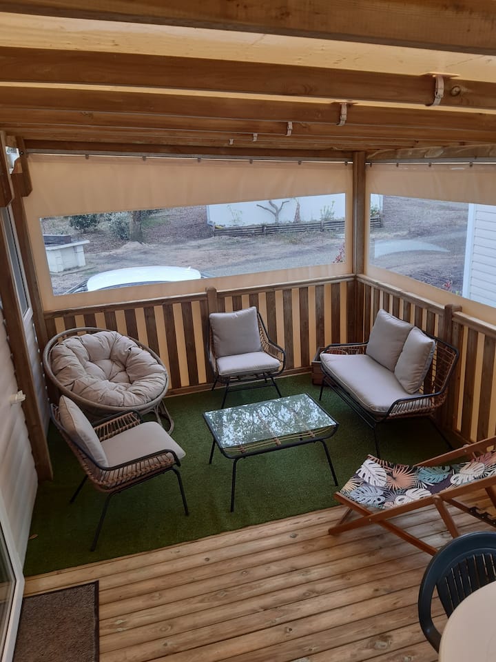Mobilhome Tout Confortavec Grande Terrasse Couvert - Lit-et-Mixe