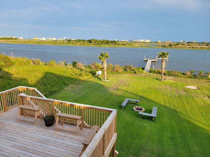 Icw Waterfront Beach Cottage - Sleeps 9! - North Topsail Beach, NC