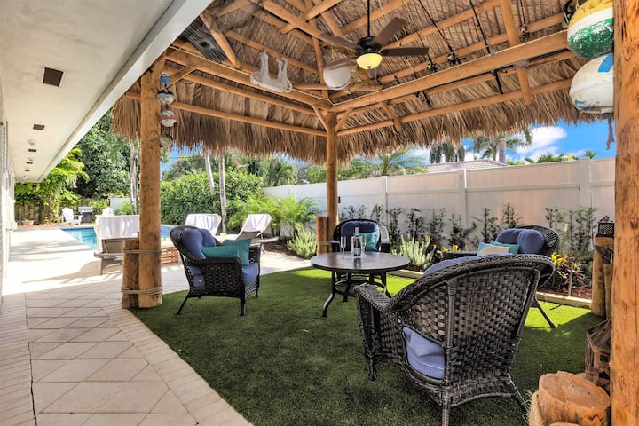 4/3 Beach House, Heated Pool Incl, Tiki & Bikes - Pompano Beach, FL