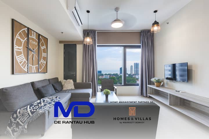 Minimalist City & Sea View 2br Suite 乔治市极简二卧套房 - Batu Ferringhi