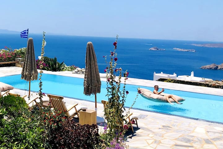 180° Aegeanblue Majestic View For 4 Guests - Mykonos
