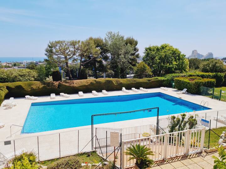 Spacieux 2p Grand Rdj Wifi Piscine Parking Clim - Villeneuve-Loubet