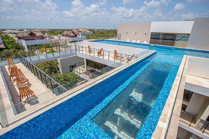 Epic Condo With Amazing Rooftop Pool In Aldea Zama - Paradise Beach