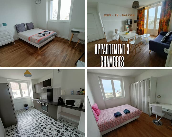 Appartement 3 Chambres Lit 2 Places Proche Centre - Chenôve