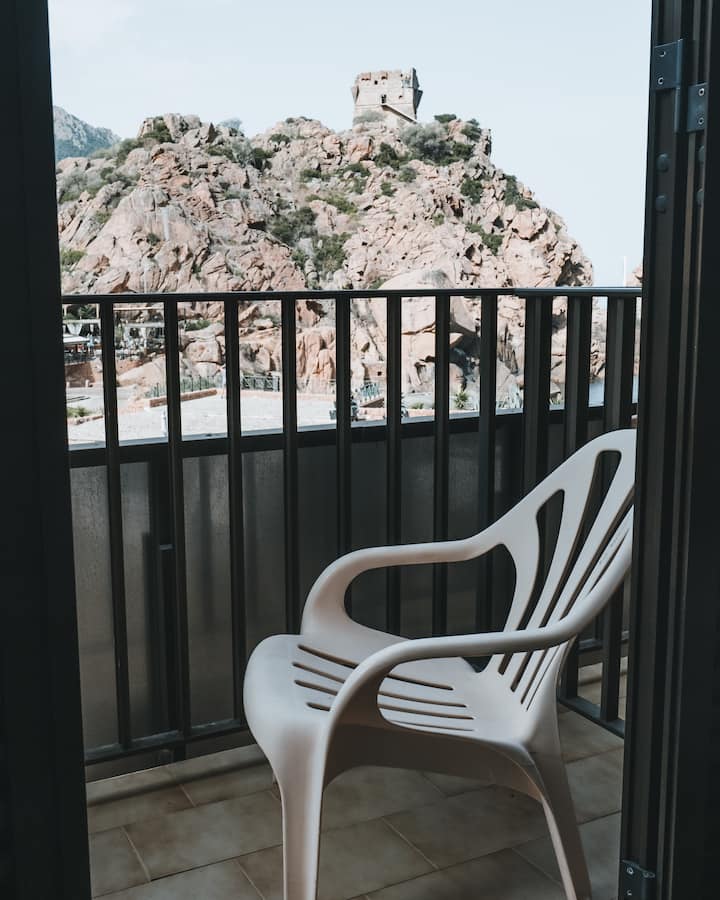 Studio Pour 3, Cuisine, Vue Mer, Loggia Et Balcon - Piana