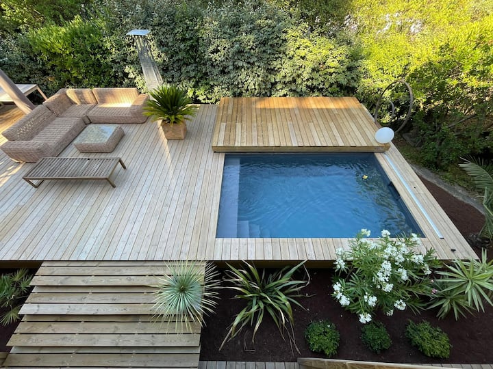 Jolie Villa En Bois Vue Mer & Piscine - La Teste-de-Buch