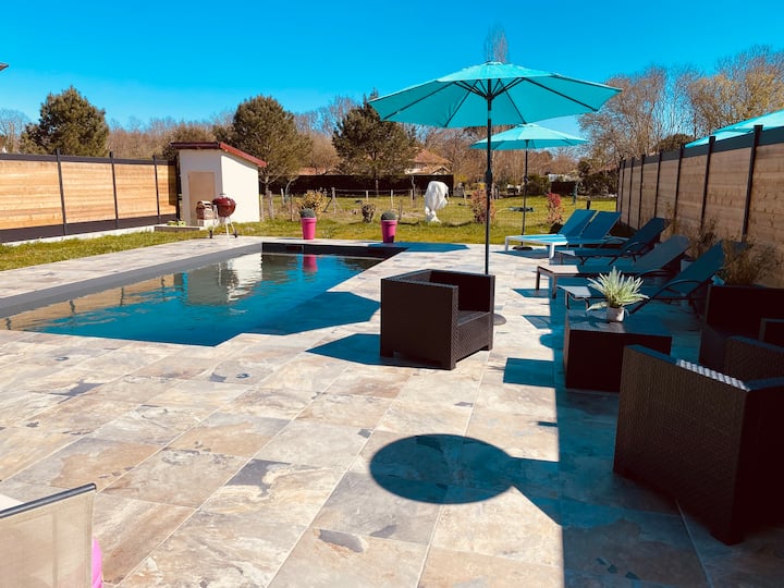 Maison 7 Personnes Avec Piscine Chauffée - Landes