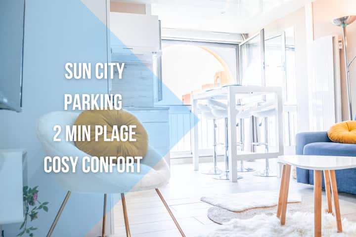 ⭐Sun City⭐port⭐2min Plage⭐parking⭐cosy⭐confort - Carnon