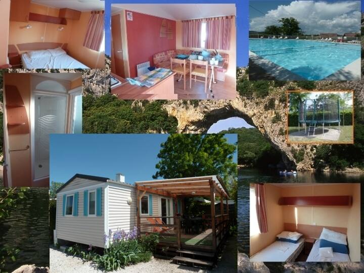 Mobil Home Climatise Camping Le Mas Du Barry - Ruoms