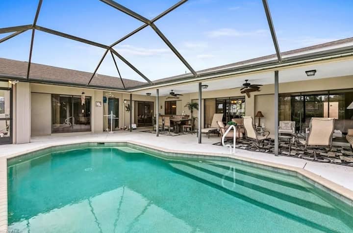 Sunsational Sudbury, 3bd/2bth, Pool, 5 Min ->Beach - Bonita Springs, FL