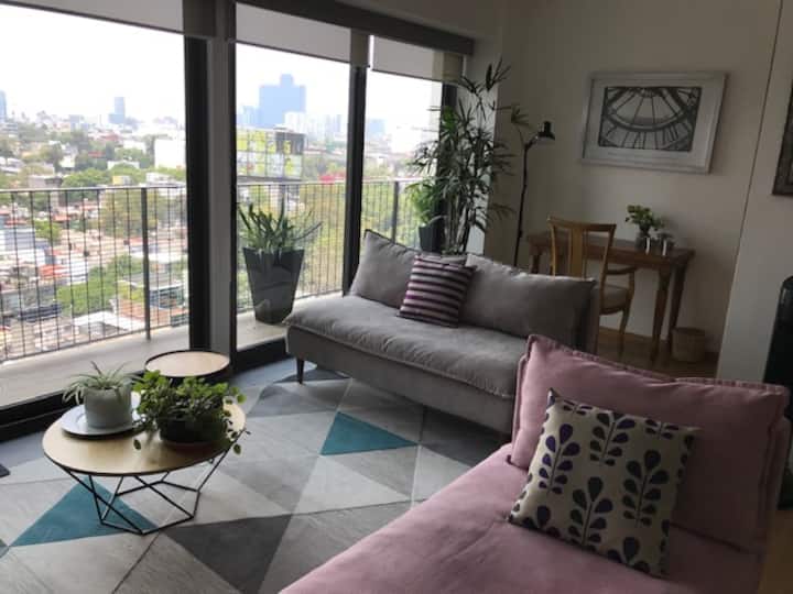 Exceptional Sun & View, Cozy Flat W/amenities - Mexico City