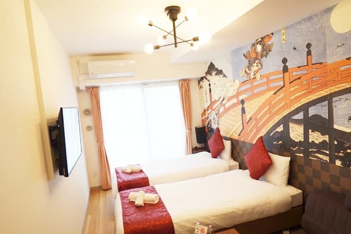 Dd・namba/twin Room/8 Min From Namba - Osaka