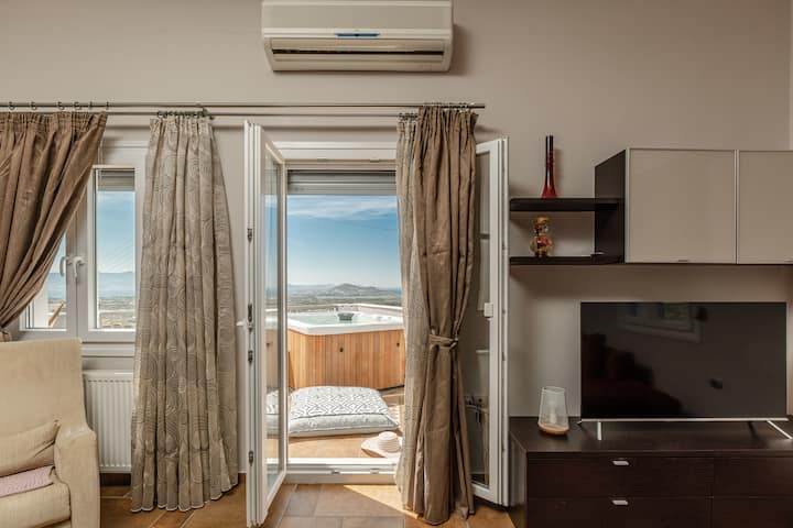Superior Villa Argo With Jacuzzi And Sea View - Naxos