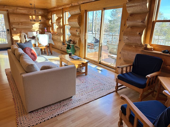 Luxury Lakefront Log Cabin On Lake Ojibway - Nevis, MN