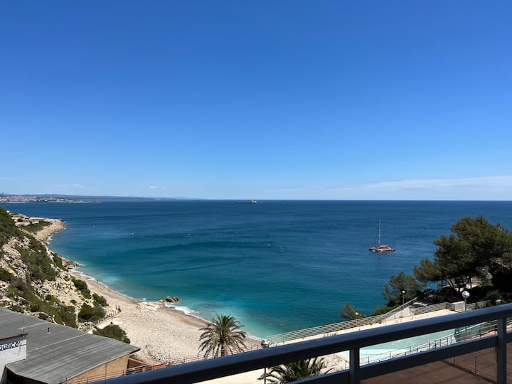 Appart Salou  Avec Vue Spectaculaire Sur La Mer - La Pineda