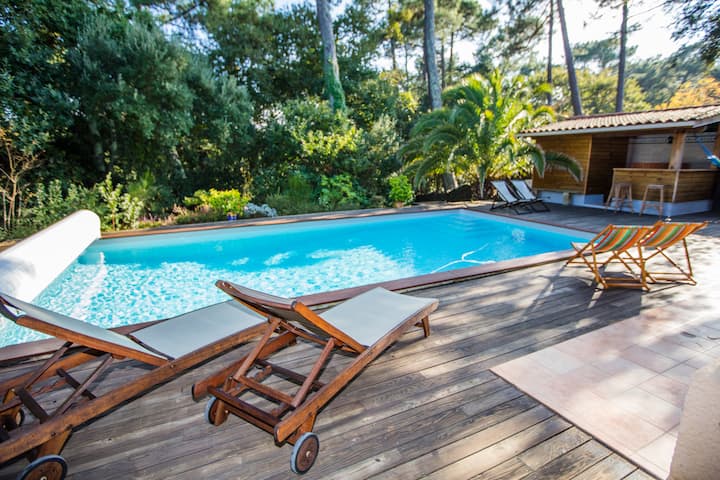 Tranquilla Villa A Capbreton, Piscina Privata Riscaldata, A 3 Minuti Dalla Spiaggia - Soorts-Hossegor