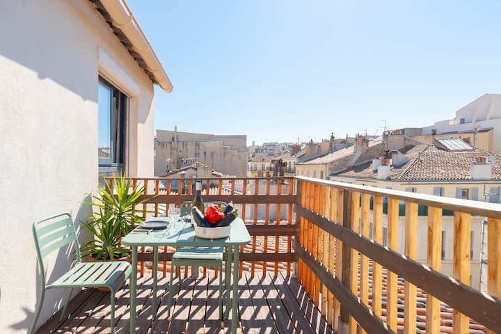 Sous Les Toits Central Terrasse Vue Sur La Ville - Marseille