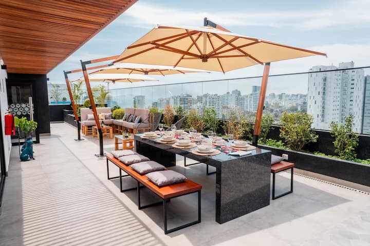 Luxury & Comfort Apt*rooftop*central Barranco - Peru