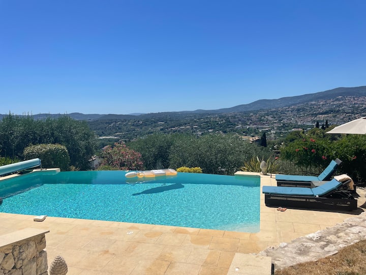 Stunning Views To The Sea 3bdr Villa W/cinema Room - Grasse