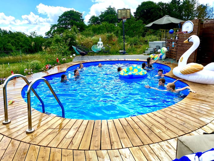 Hus Med Stor Opvarmet Pool , Ro, Natur Og Udsigt - Denmark