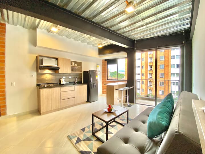 Spacious Loft In Hub Of Laureles With Lovely View - Medellin, Antioquia, Colombia
