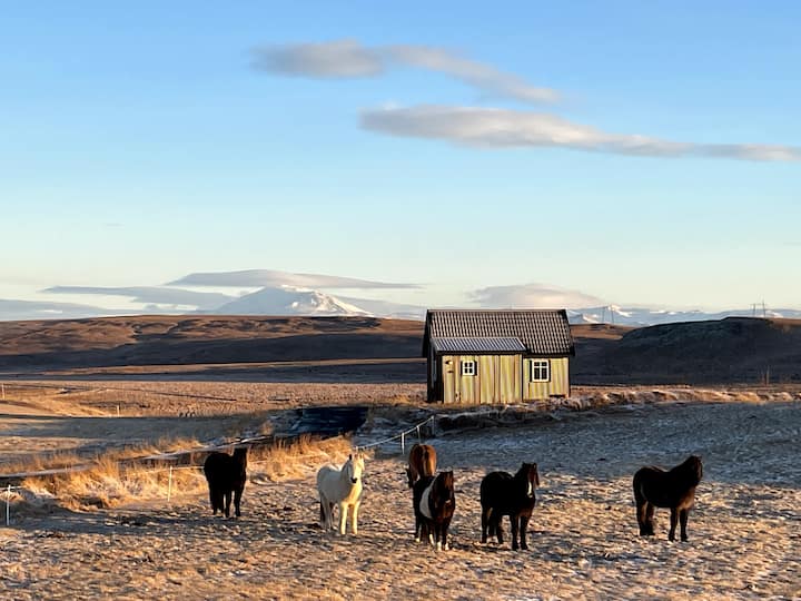 Bjalli, House On The Elven Slope With A View Of Hekla Volcano - Iceland