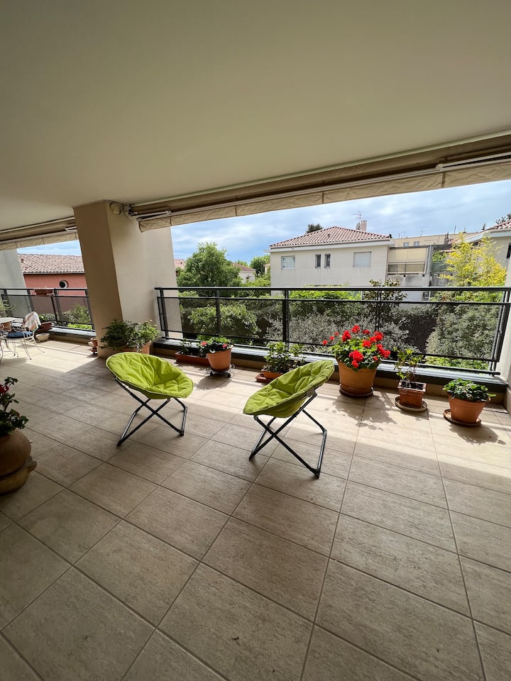 Appart Proche Rotonde Clim Parking Privé Terrasse - Aix-en-Provence