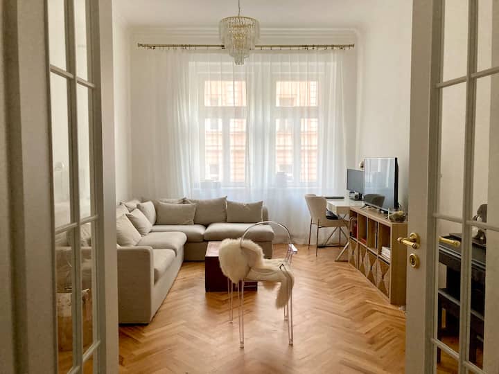 Spacious Apartment With High Ceiling In Prague 3 - Prag