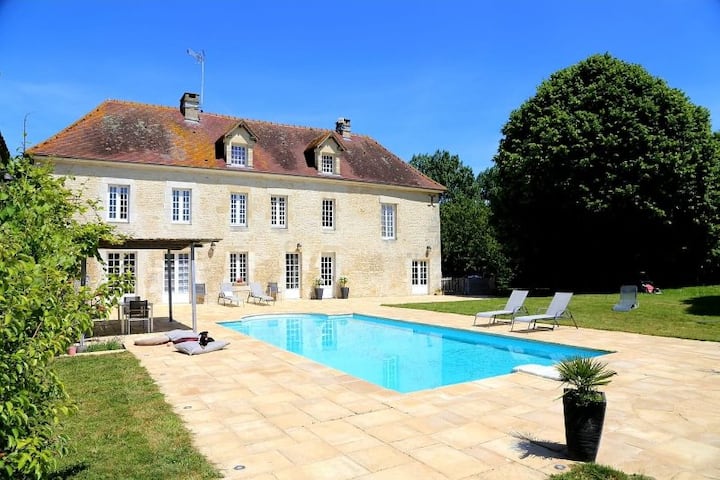 Manoir 12 Pers Piscine Chauffée Privée Jacuzzi - Argentan