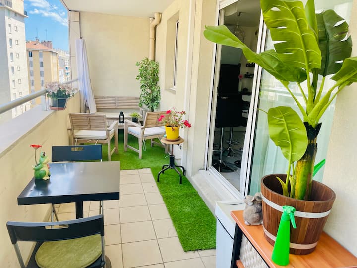 T2 Cosy En Centre Ville+ Parking+ Terrasse+ Clim - Parc Borély - Marseille