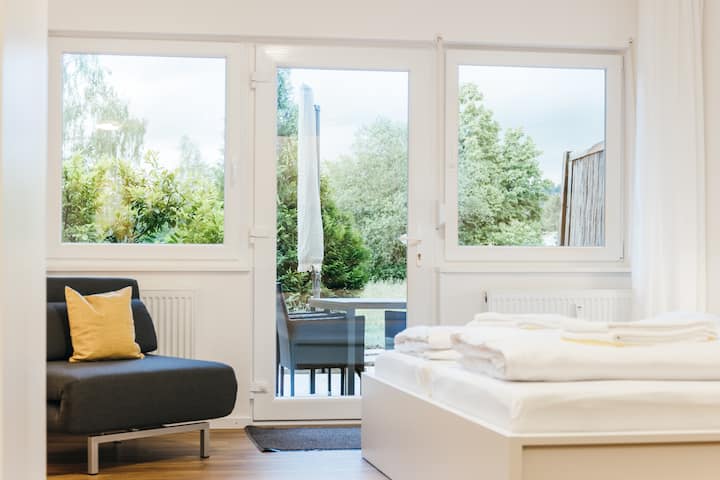 Heimatel: Sauna, Pool, Terrasse, 8 Betten, 2 Bäder - Oberreute