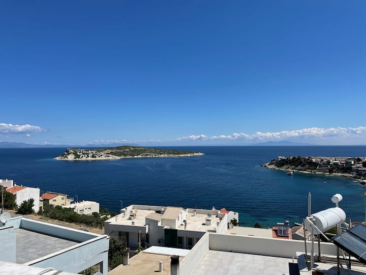 Deniz Ve Ada Manzaralı 2+1 Dubleks Yazlık - Karaburun
