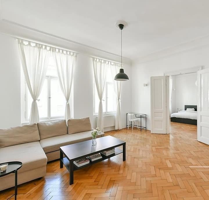 Charming, Authentic Zizkov Apartment Full Of Light - Praga