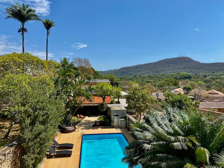 Casa No Centro, Piscina Aquecida, Banheira, Sauna! - Pirenópolis