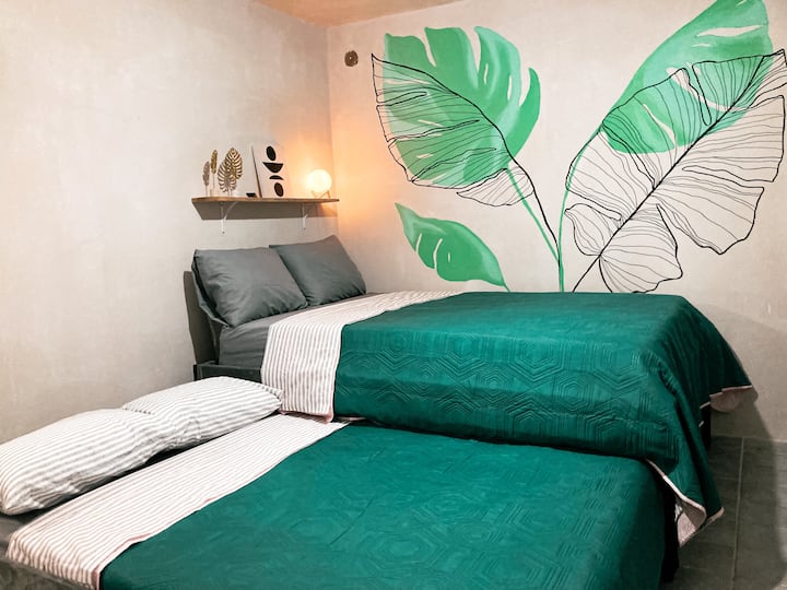 Depto Boho En Pb Para 6 2h/1b En Privada Con Patio - Villahermosa