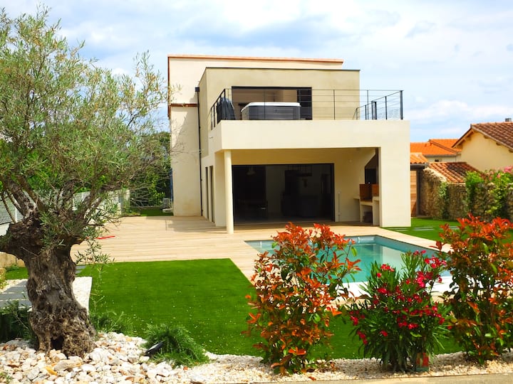 Ceret Centre - Large House With Pool, Jacuzzi &A/c - Céret