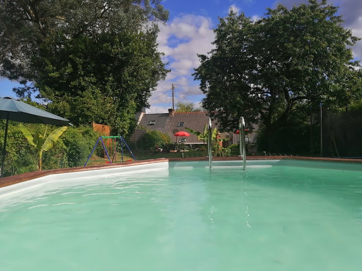 Ti Dour Cottage Chaleureux Piscine - Guern