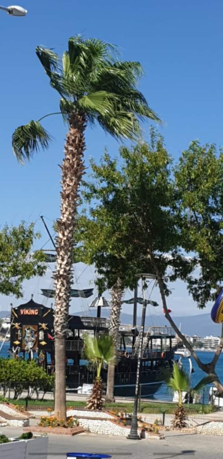 Denize Ve Aksam Yuruyuş Yoluna Sıfır. Bahçeli - Didim