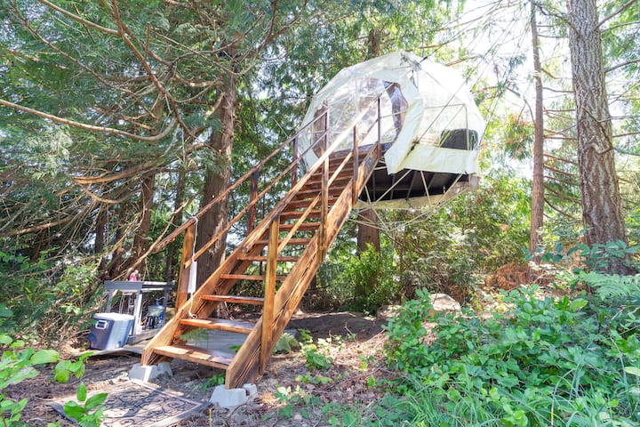 Geodesic Treehouse Sphere In Cedar Grove - Salt Spring Island