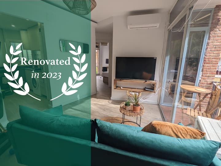 Sunny 3 Bed Flat With Office 4min From The Beach - برشلونة