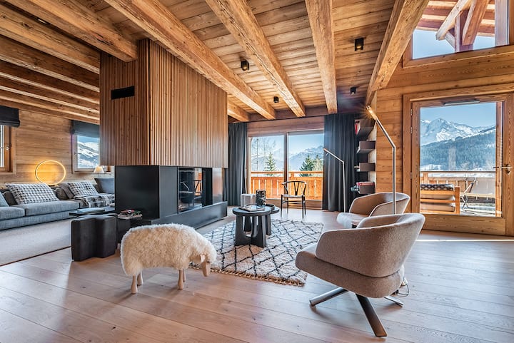 Chalet De Luxe Face Au Mont-blanc Avec Sauna - Combloux