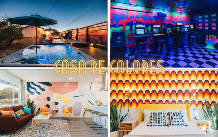 Casa De Colores W/ Arcade, Hot Tub + More - J Tree - Joshua Tree