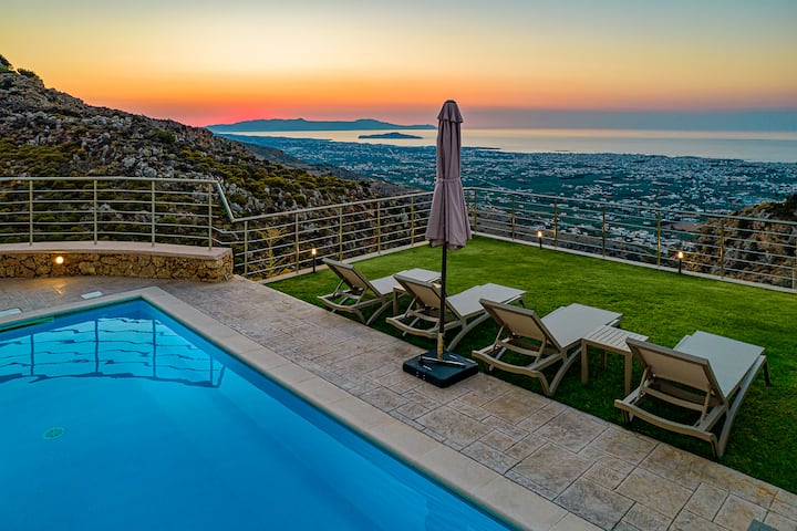 Villa Lia With Private Eco Pool And Amazing View! - Chania