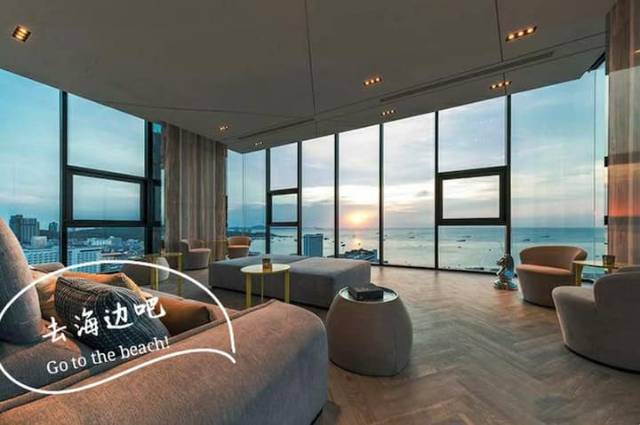 Pattaya The Base芭提雅网红一居室高层景观楼顶无边泳池可以停车海景尽收眼底 无线电视 - Pattaya City