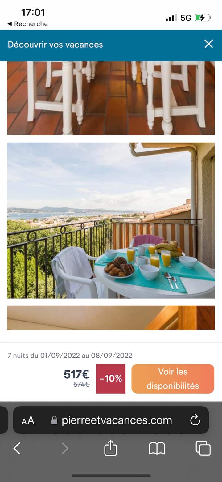Vue Mer, Superbe Studio Terrasse - Saint-Tropez