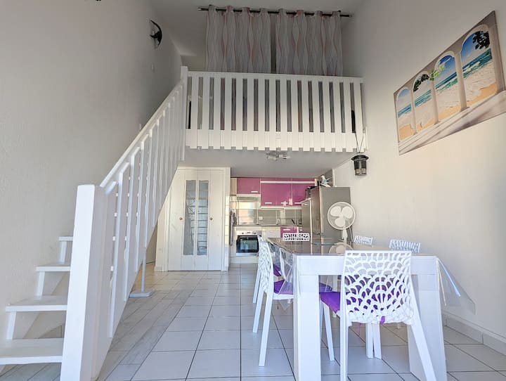 Centre Port+grand T3 Duplex+piscine+garage - Agde