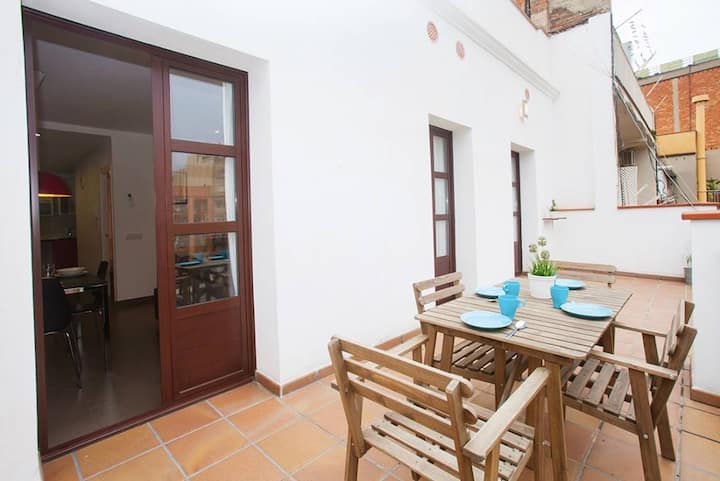 Piso Con Soleada Terraza Centro De Barcelona - Barcelona