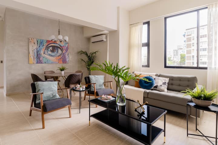 Live Sdq Contemporary Style: 2-br Air-conditioned - Santo Domingo