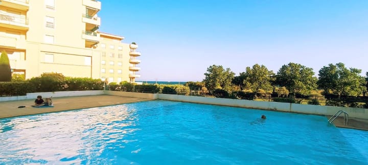 Beau F1 100m Plage Avec Terrasse Piscine Parking - Antibes